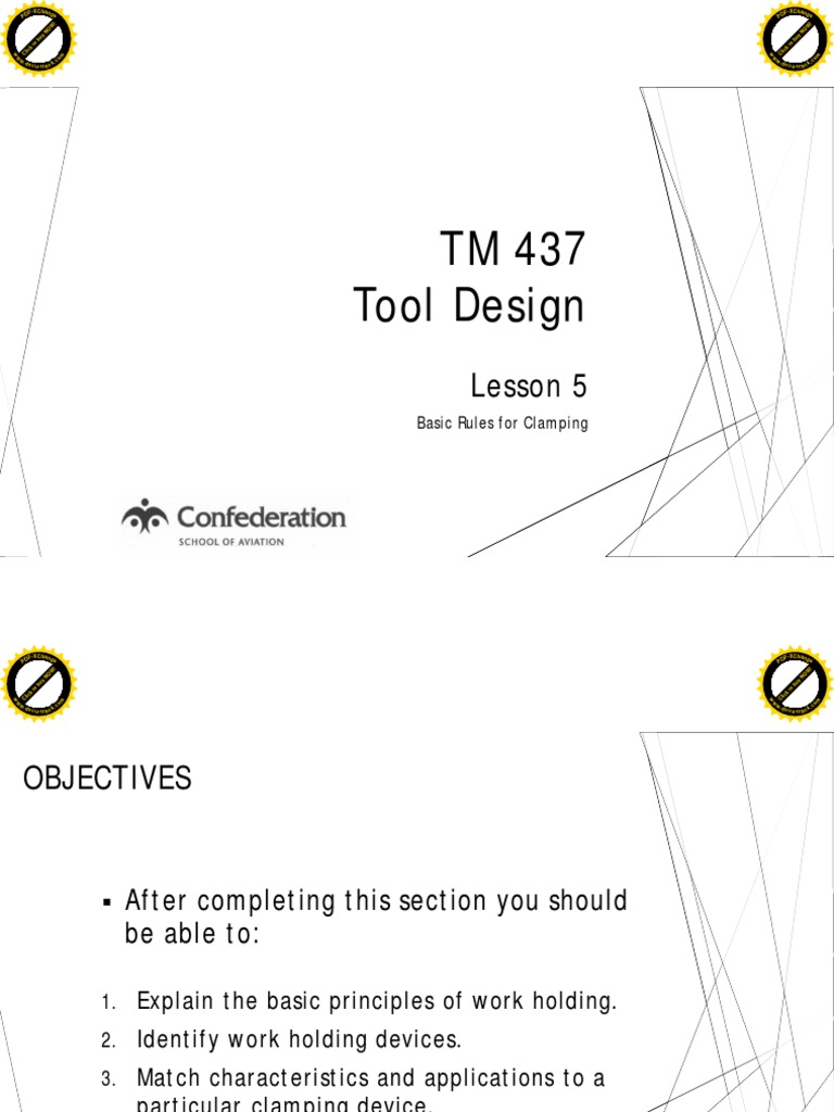 TM 347 Lesson 5 Basic Clamping Rules | PDF | Lever | Applied And Interdisciplinary Physics