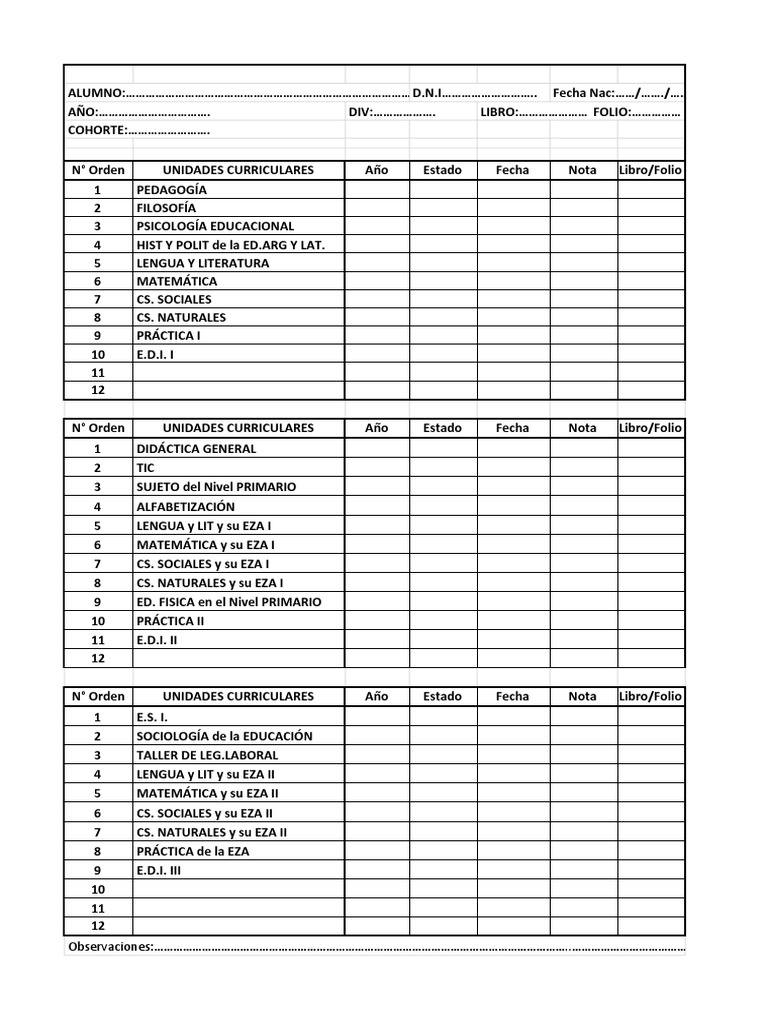 Planilla de Seguimiento Del Alumno Isfd | PDF Planilla de Seguimiento Del Alumno Isfd | PDF