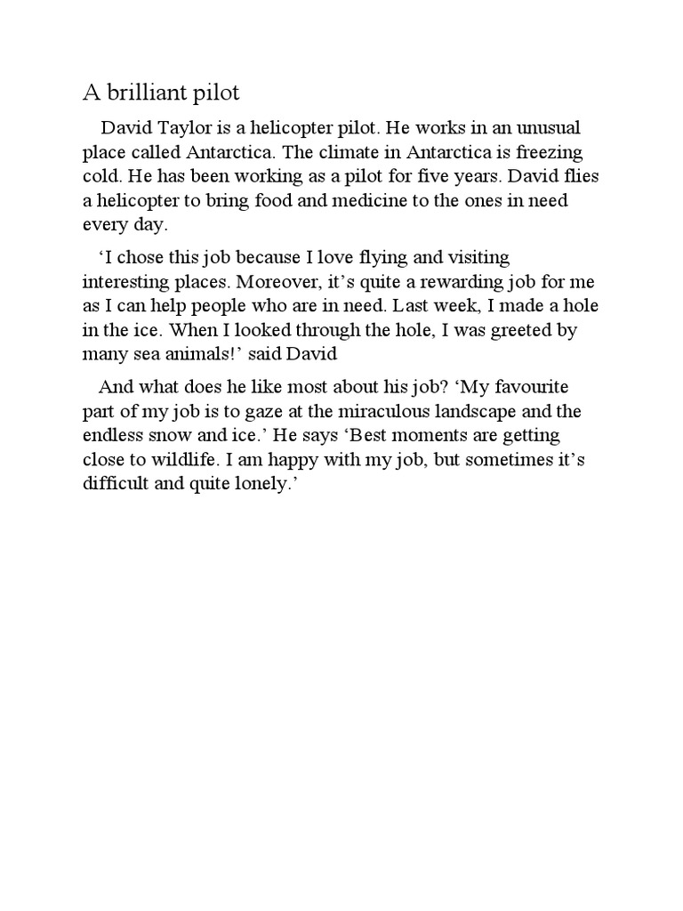 David Taylor: Pilot in Antarctica | PDF