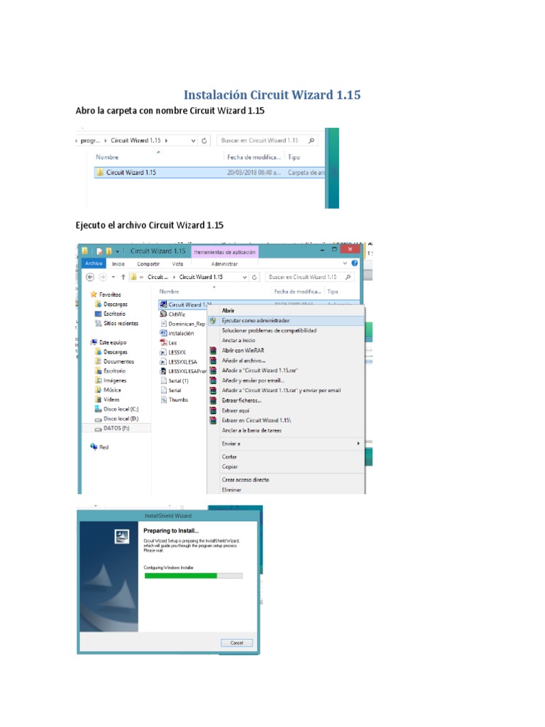 Instalación Circuit Wizard 1.15 | PDF