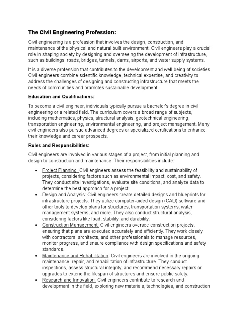 Civil Engineering: A Career Overview | PDF