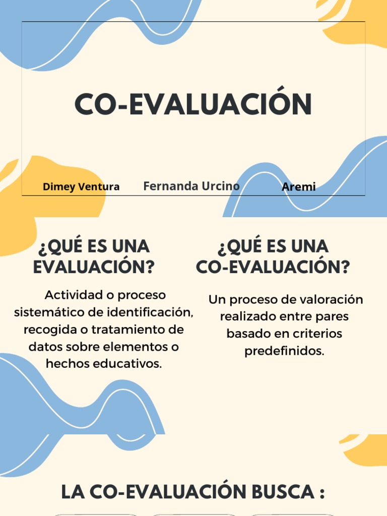 coevaluación | PDF | Evaluación | Cognición