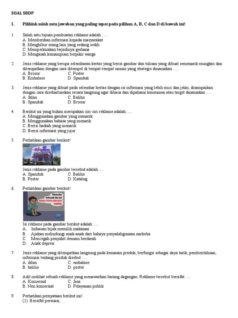 Soal US Kelas 6 SBDP | PDF