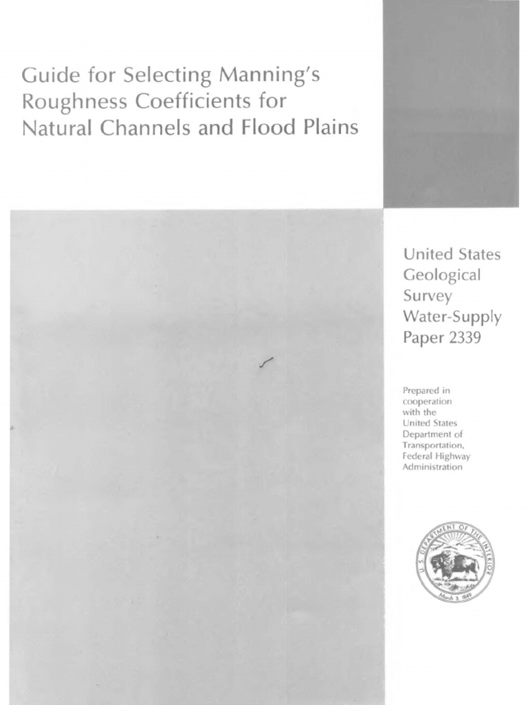 Guide For Selecting Manning's Roughness Coefficients | PDF | Waves ...