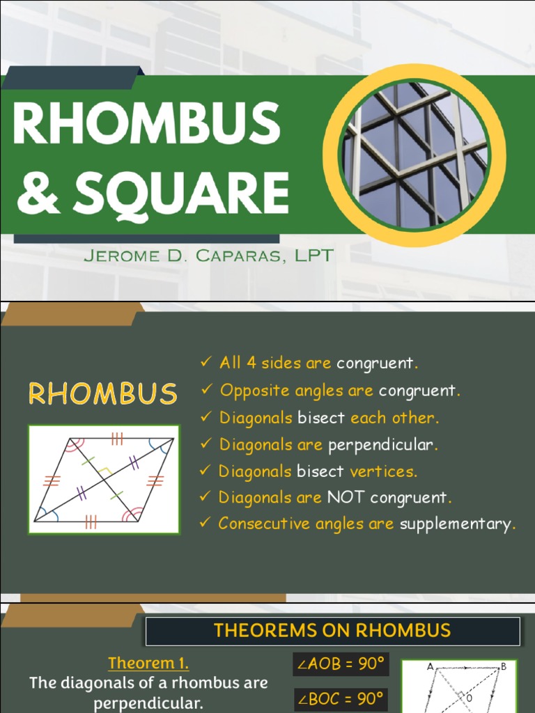 Rhombus Square | Download Free PDF | Perpendicular | Angle