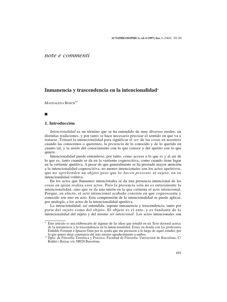 Imanencia Transcendencia Na Intencionalidade | Descargar gratis PDF ...