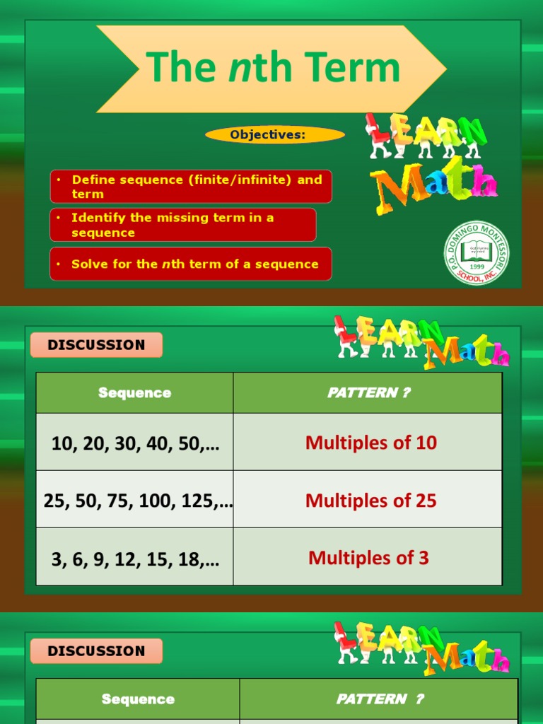 NTH Term | PDF | Sequence | Numbers