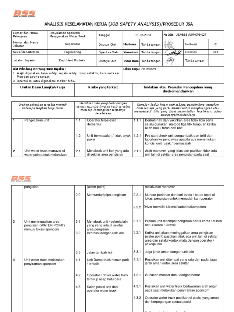 JSA Penyiraman Sponcom R01 | PDF