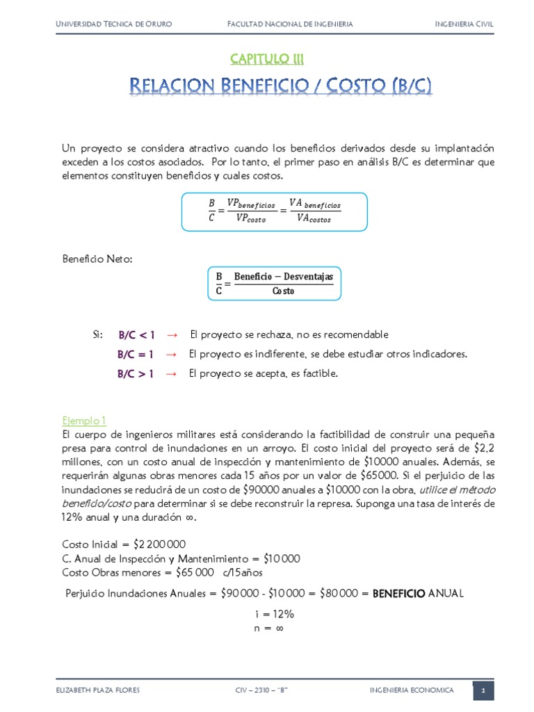 Cap 3-RELACION BENEFICIO COSTO | PDF