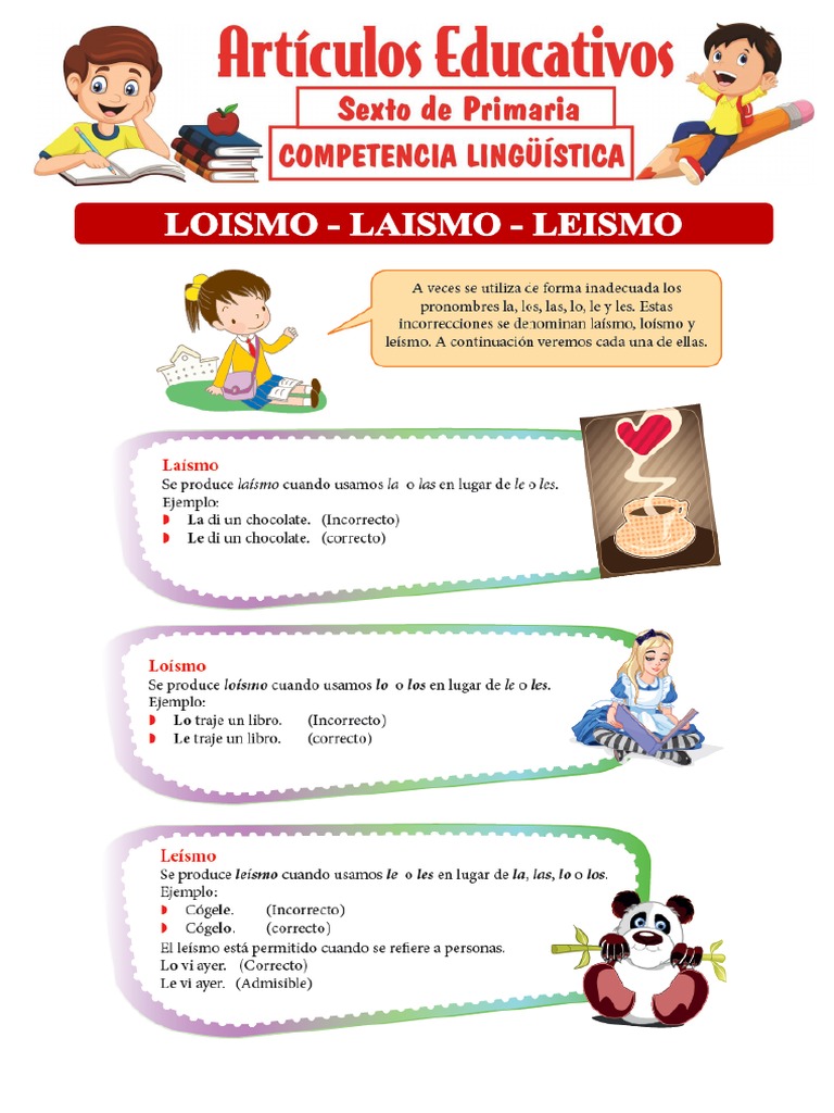 Loismo Laismo y Leismo para Sexto de Primaria | PDF