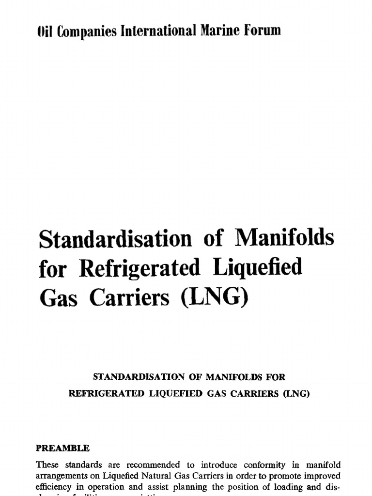 C15 Recommendations Manifolds Refrigerated Liquefied Natural Gas ...