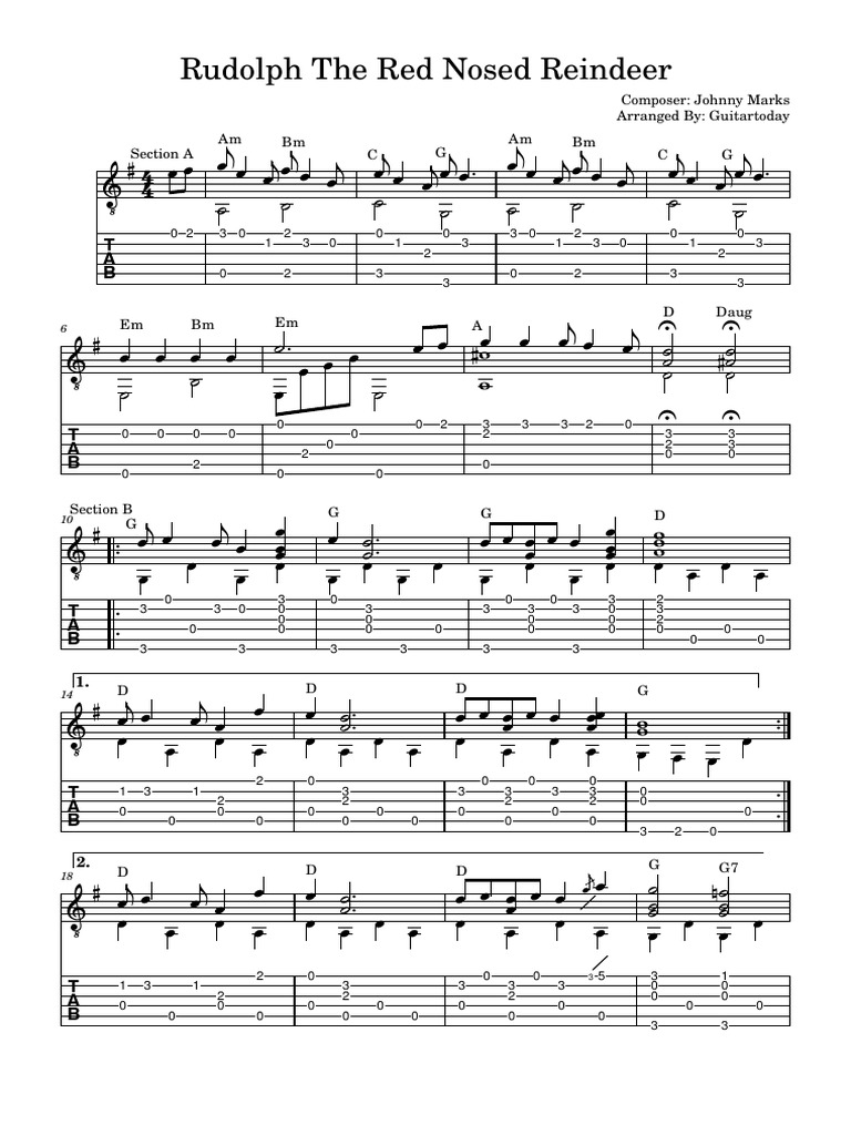 Rudolph the Red-Nosed Reindeer Score | PDF