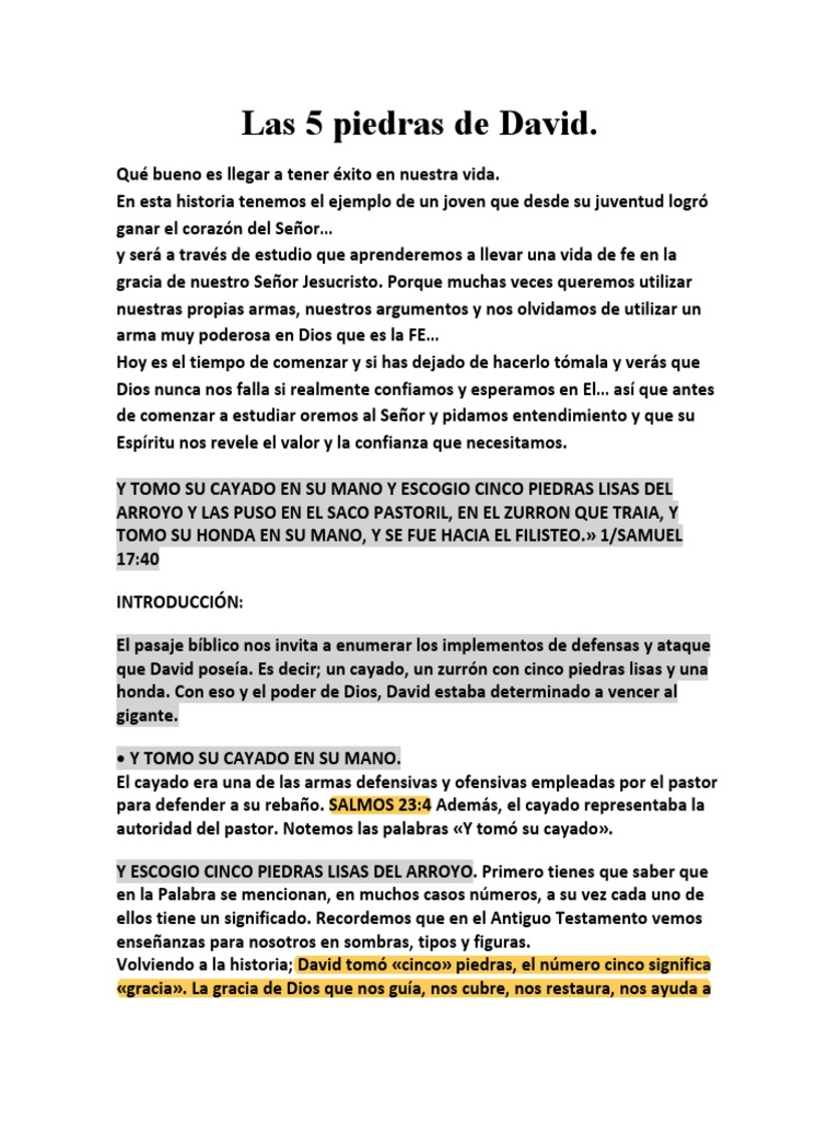 Las 5 Piedras de David | PDF | David | Fe