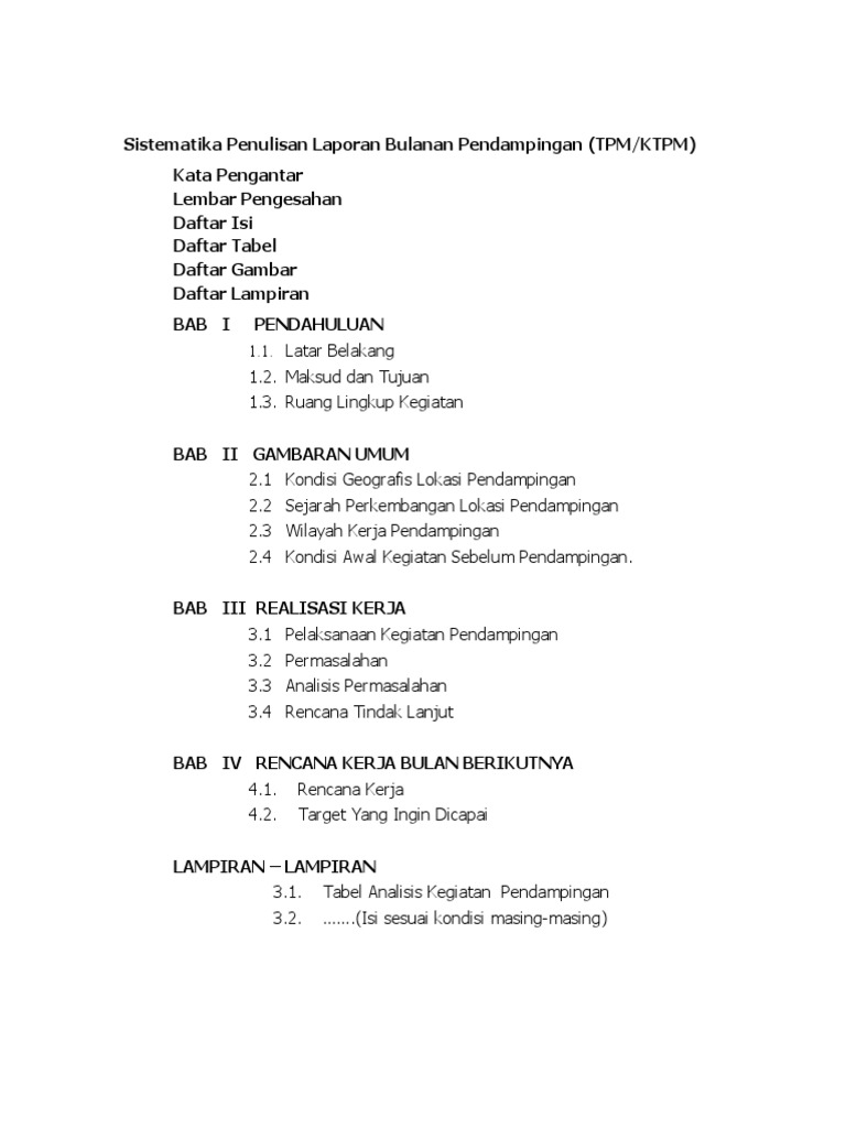 5.3. Sistematika Penulisan Laporan Bulanan TPM | PDF | Pengelolaan Keuangan & Uang | Teknologi ...