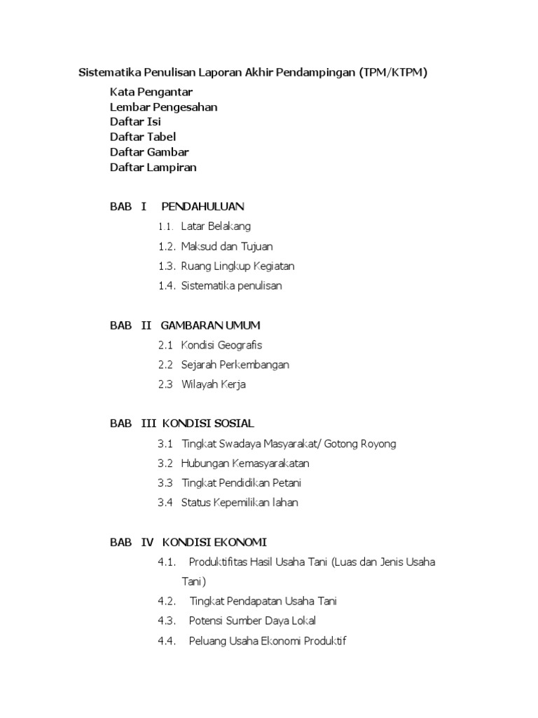 5.5. Sistematika Penulisan Laporan Akhir Pendampingan | PDF