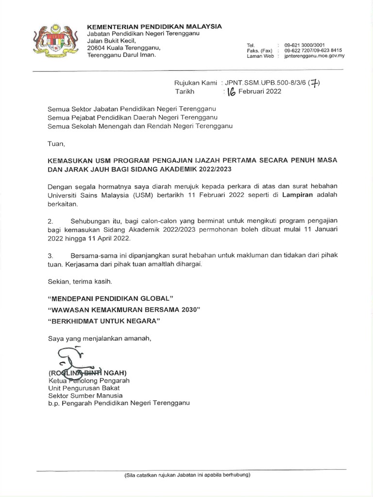 Kemasukan Usm | PDF