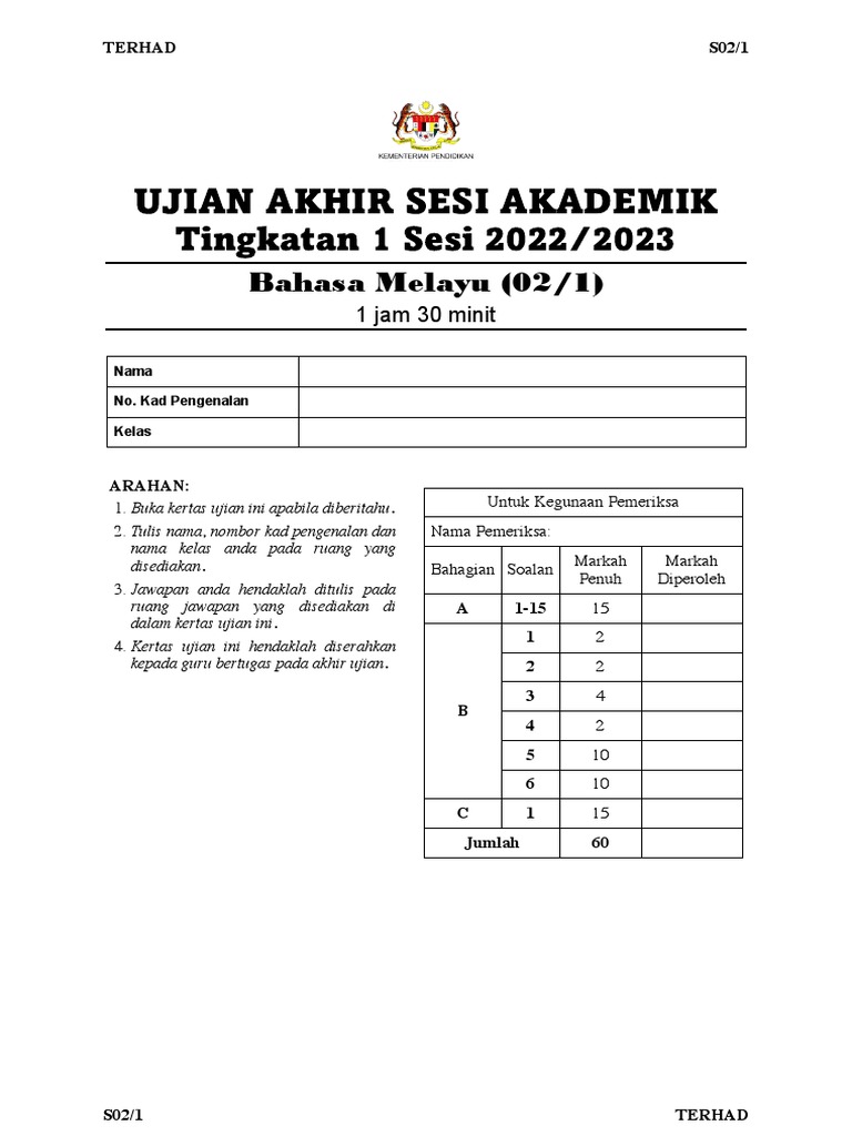 Ujian Akhir Sesi Akademik | PDF