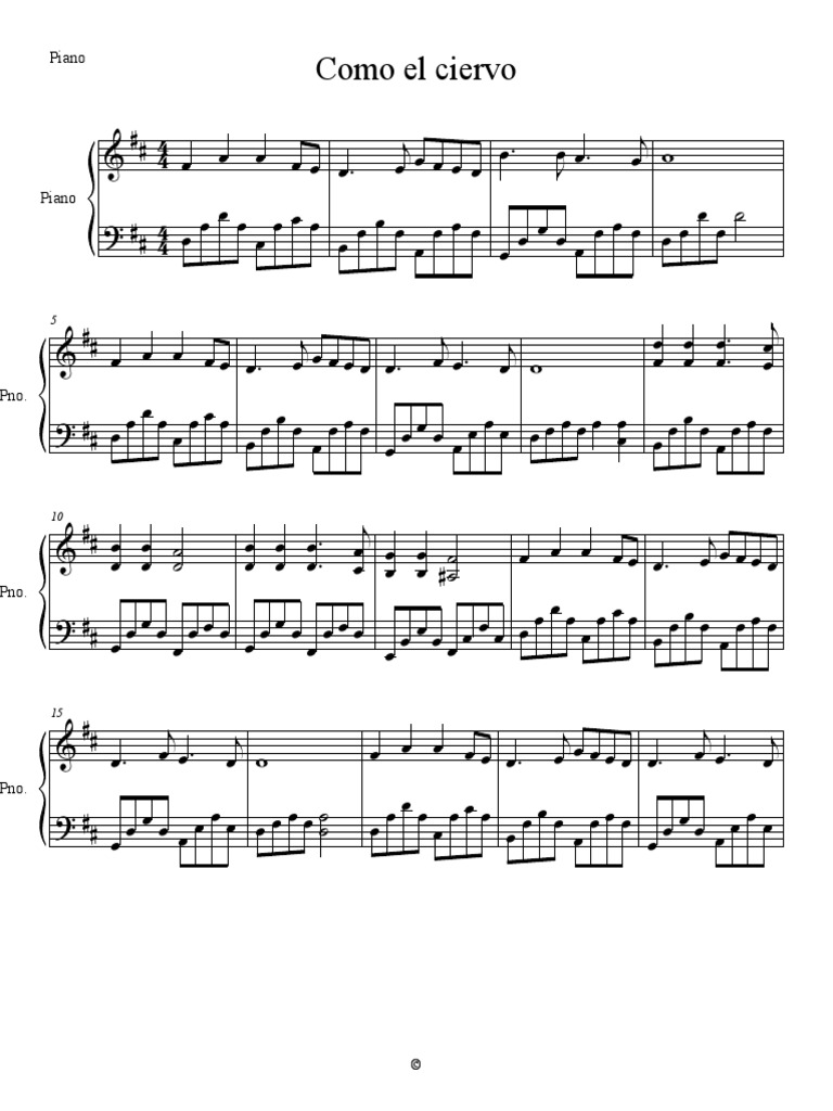 Como El Ciervo Piano | PDF
