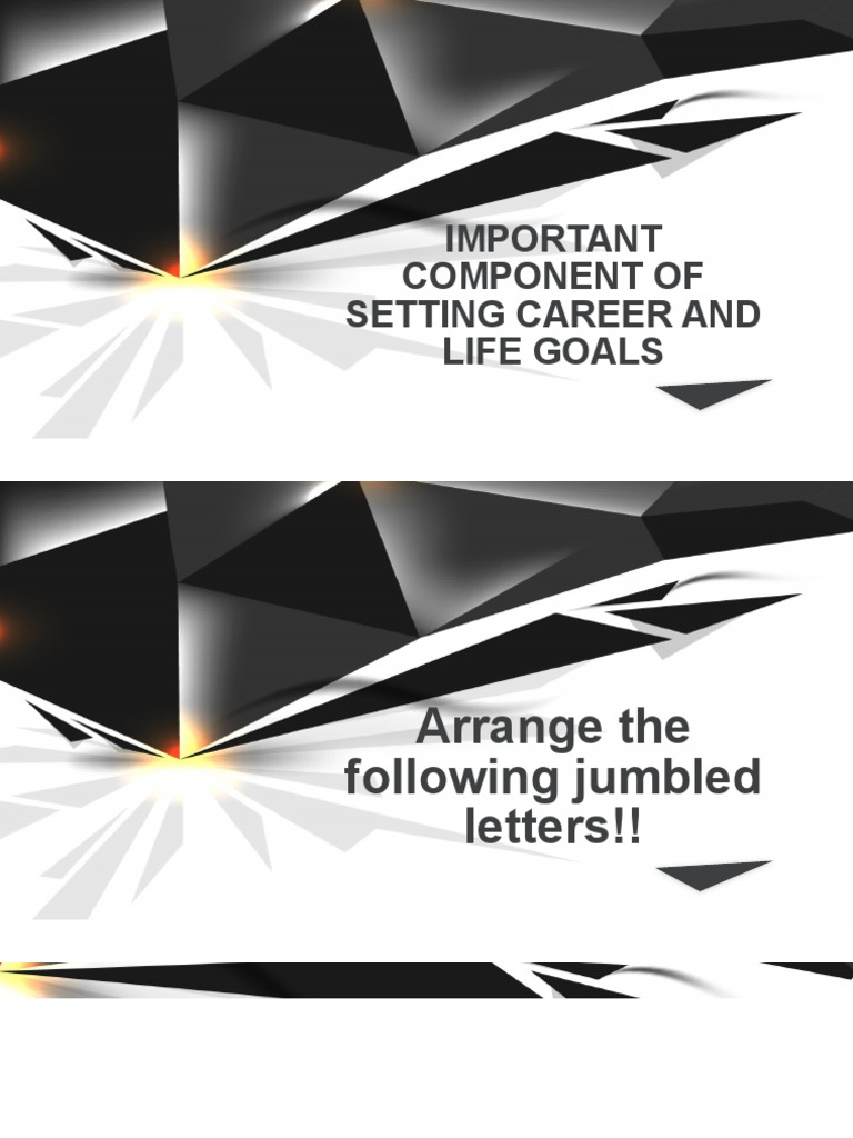 Important Component of Setting Career and Life Goals | PDF