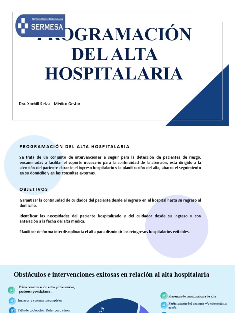 Programación del Alta Hospitalaria | PDF | Hospital | Medicamentos con ...