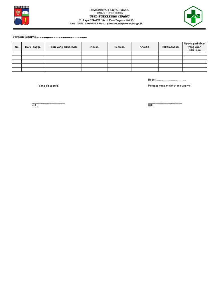 Form Supervisi | PDF
