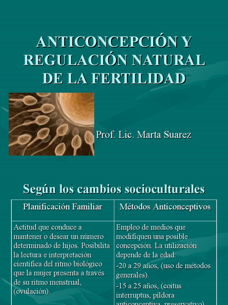 Anticoncepción y Regulación Natural de La Fertilidad | PDF | Control de ...