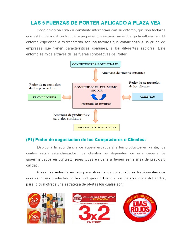 Análisis de las 5 Fuerzas de Porter en Plaza Vea | PDF | Mercado ...