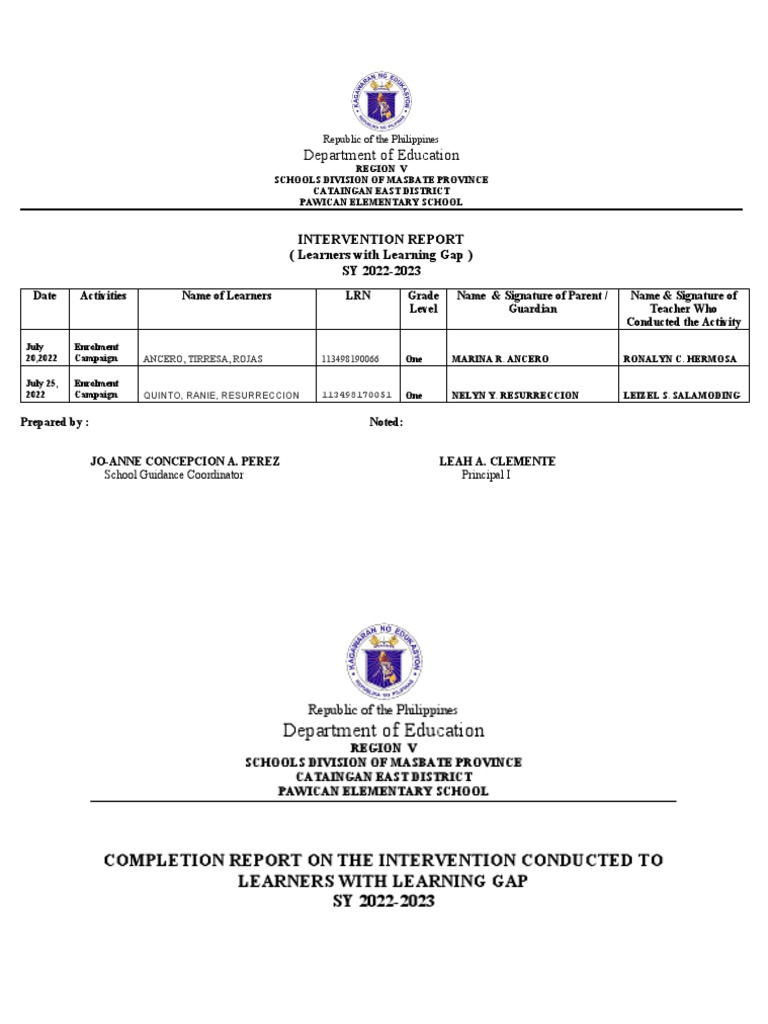 Intervention Report | PDF | Incentive | Psychological Concepts
