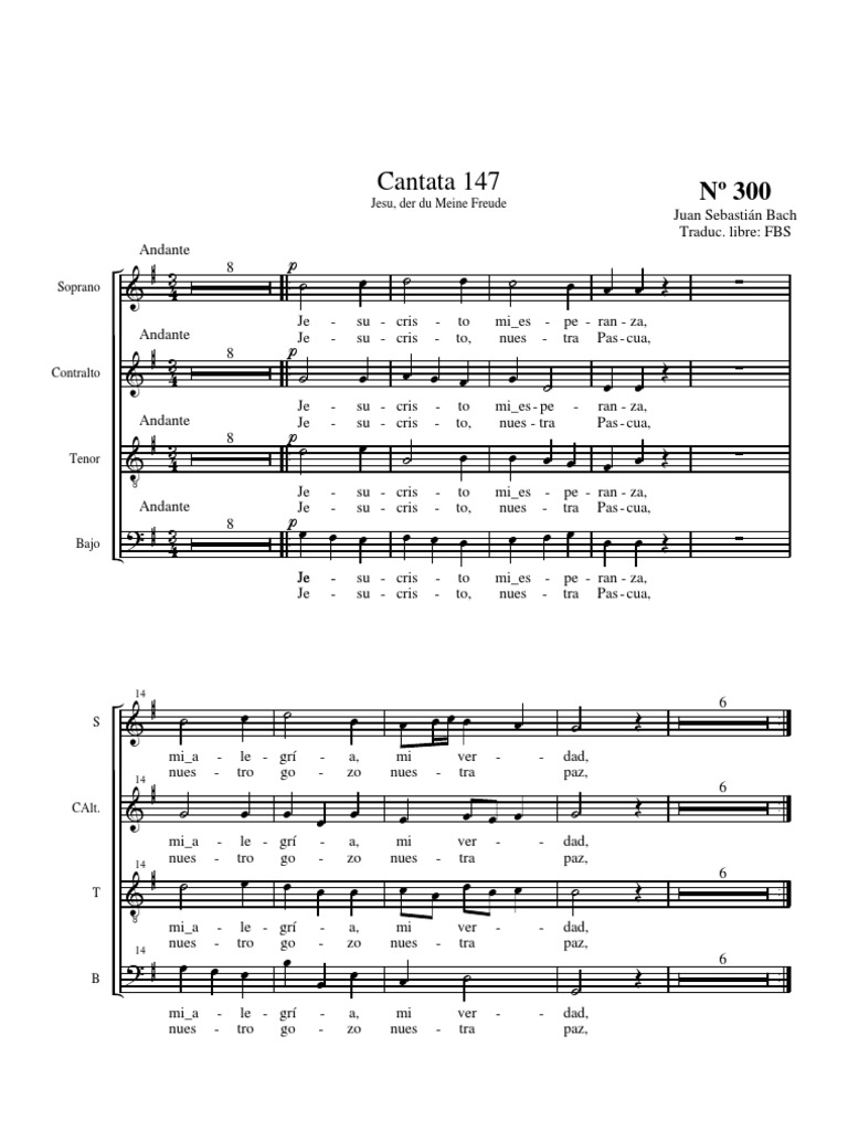 Cantata 147 Bach Partitura