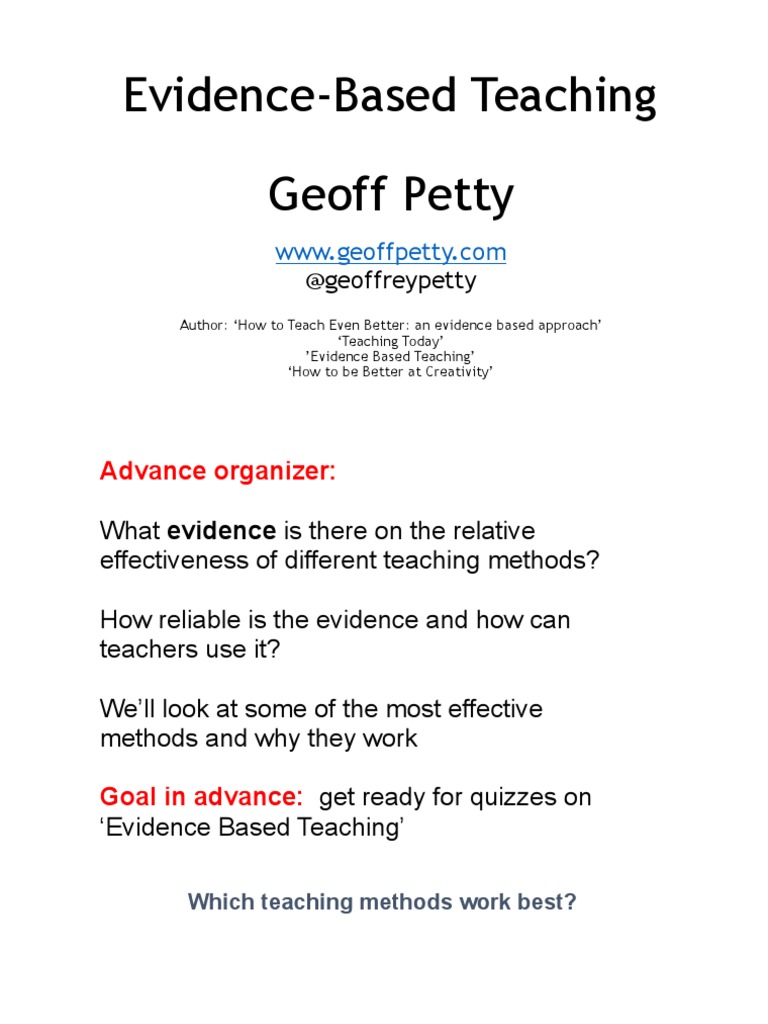 Presentation by Geoff Petty | PDF | Evidence Based Practice ...