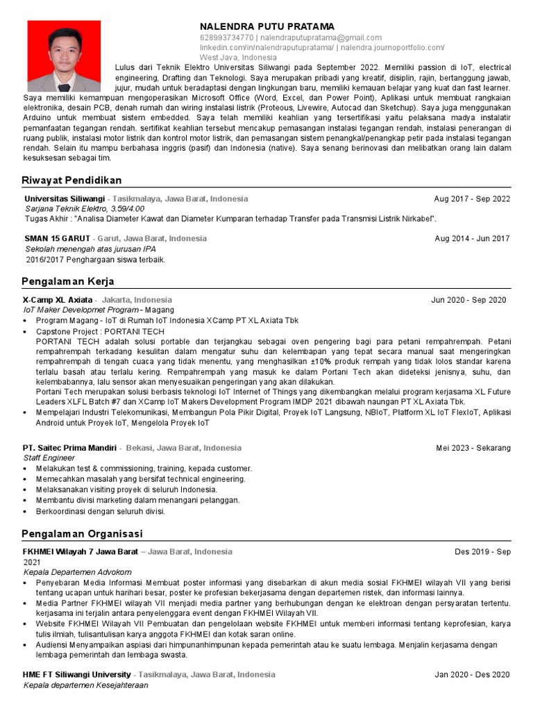 Nalendra Putu Pratama Resume Bahasa Indonesia | PDF