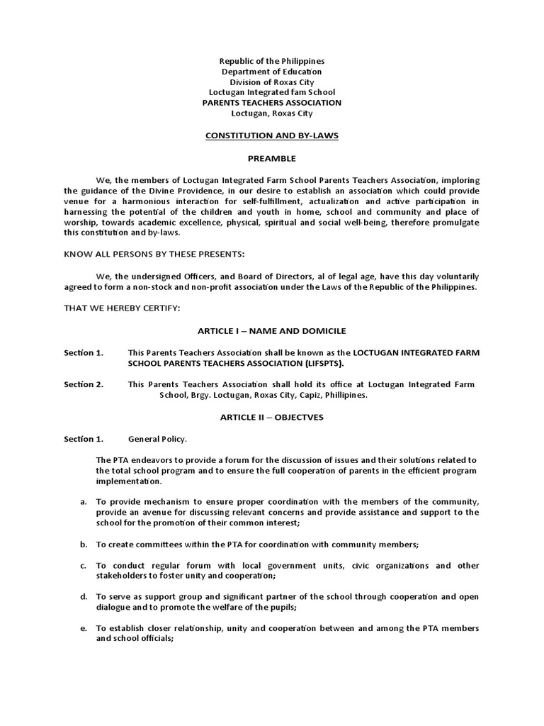 Constitution and By-Laws | PDF | Lifestyle