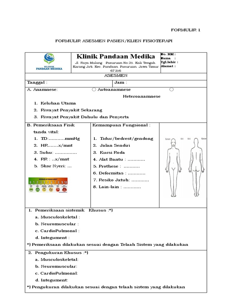 FORMULIR PENDAFTARAN FISIOTERAPI-dikonversi | PDF