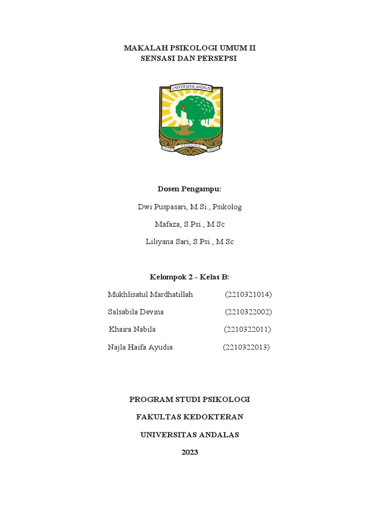 Proses Persepsi dalam Psikologi Umum | PDF | Pengembangan Diri