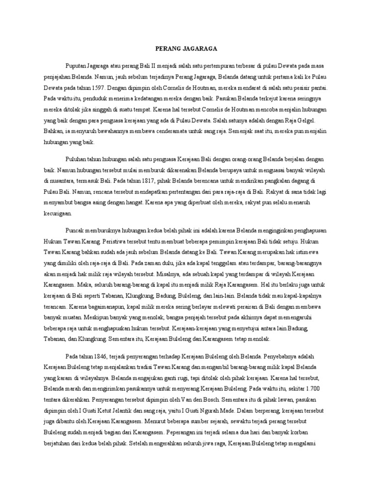 Perang Jagaraga | PDF | Sejarah