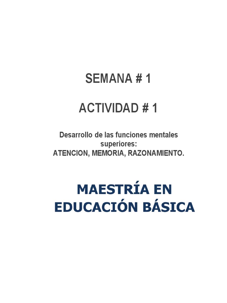 Actividad Semana 1 Neurociencia | PDF | Mente | Memoria