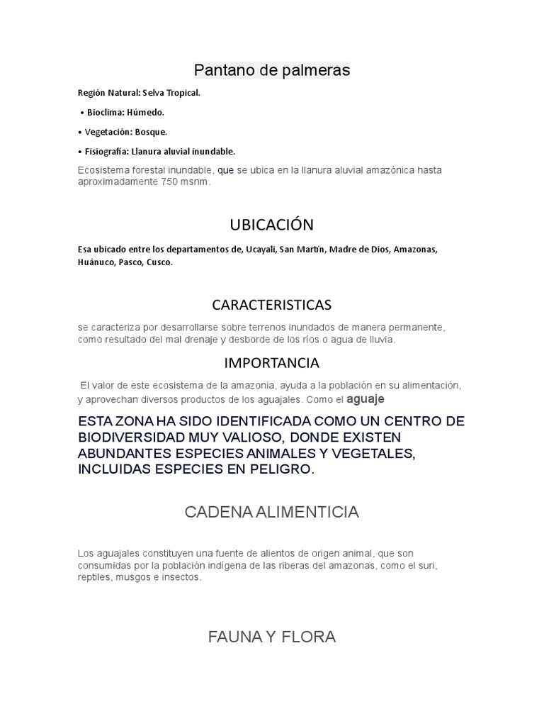 Pantano de palmeras | PDF