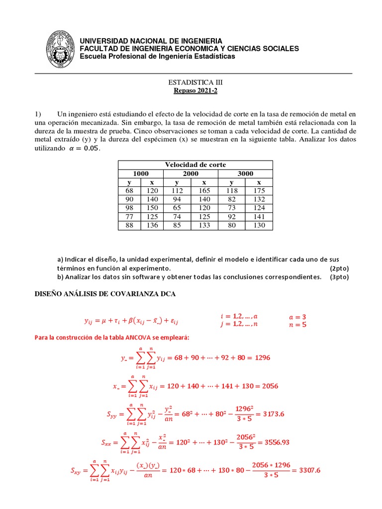 Repaso Estad- III 2021-2 | PDF | Teoría estadística | Métodos de evaluación