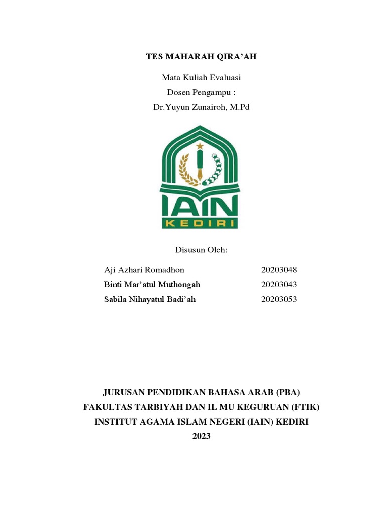 Tes Maharah Qiraah Pdf