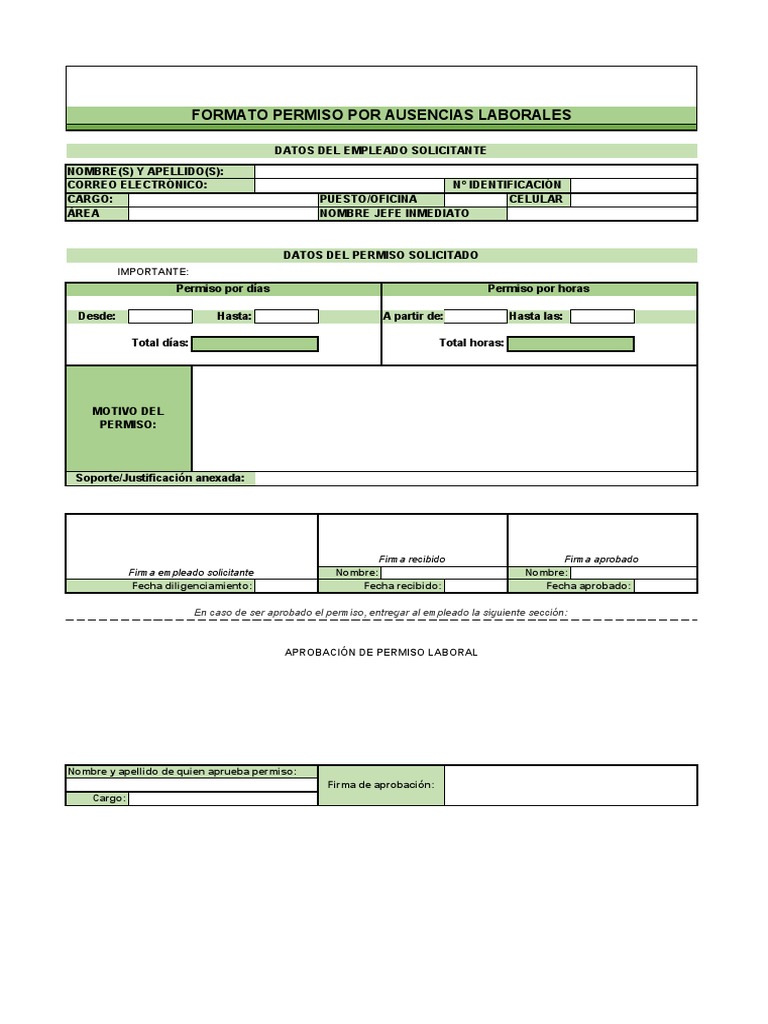 Formato de Permiso de Trabajo PDF | PDF