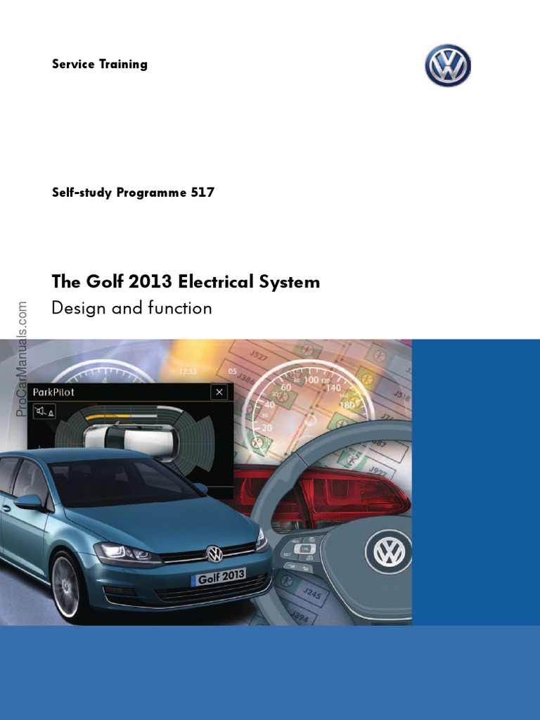 SSP 517 - EN - The Golf 2013 Electrical System | PDF | Vehicle Technology | Vehicles