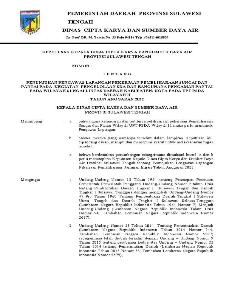 SK PENGAWAS PARASAN 2022 plt | PDF