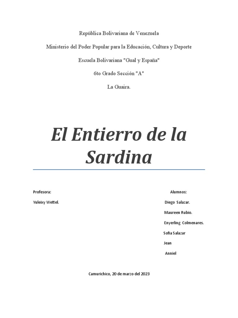 Entierro de La Sardina | PDF | Carnaval | Entierro