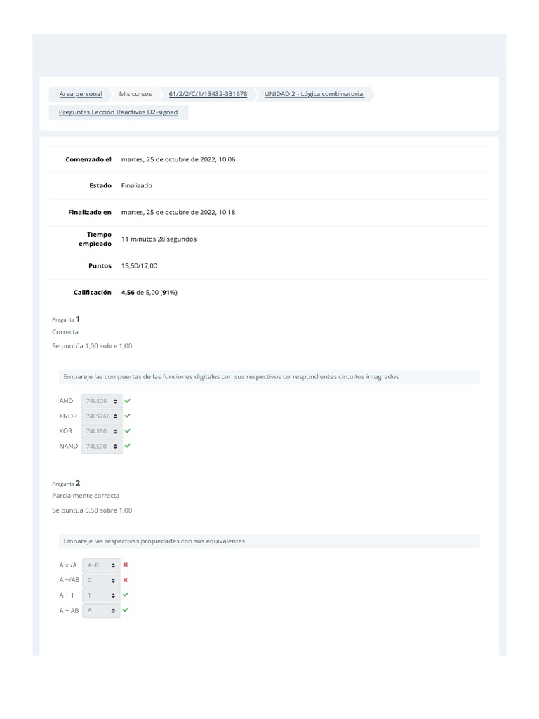 Preguntas Lección Reactivos U2-Signed - Revisión Del Intento | PDF | Puerta lógica | Ingeniería ...