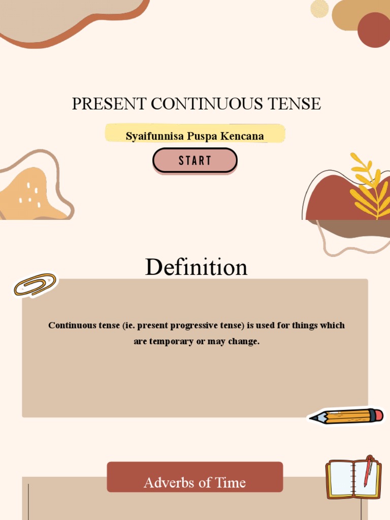 Present Continuous Tense Guide | PDF