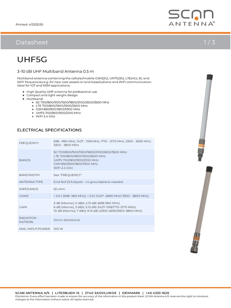 Scan-Antenna UHF 5G | PDF | Waves | Broadcasting