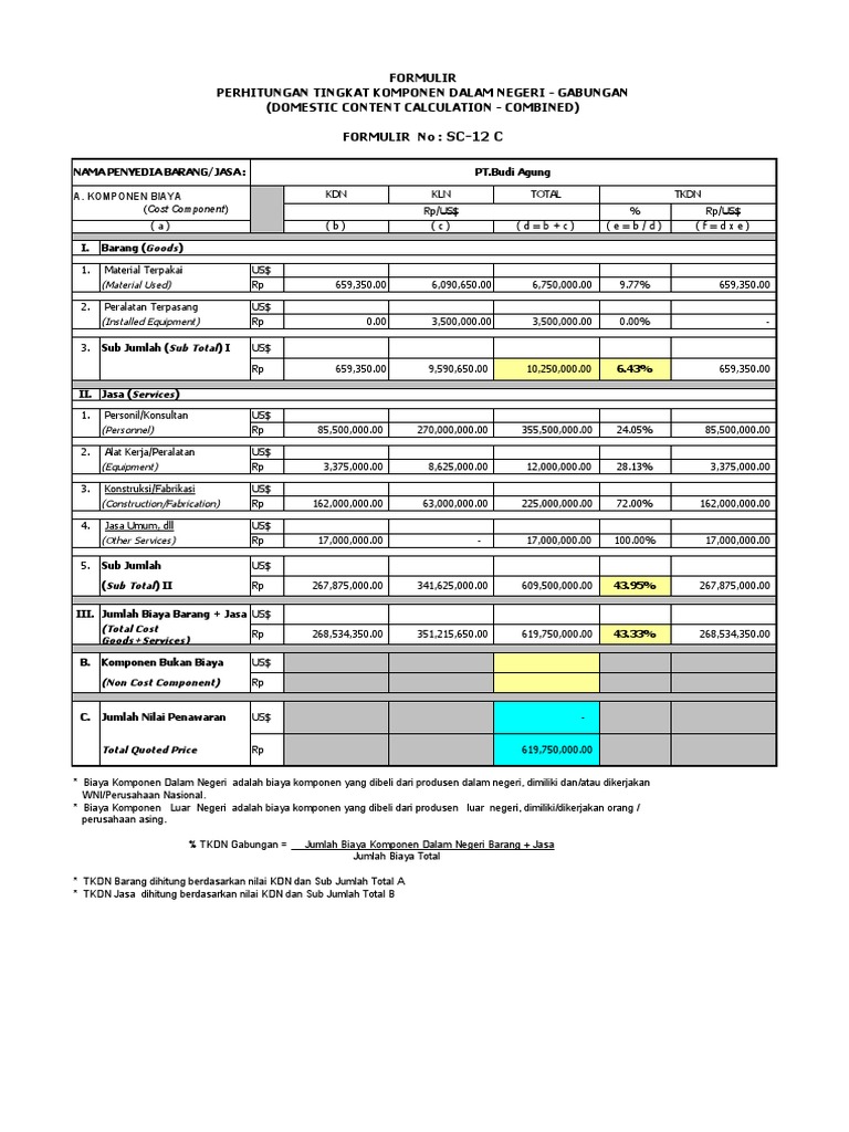 Dokumen - Tips Contoh Formulir TKDN SC 12 C | PDF