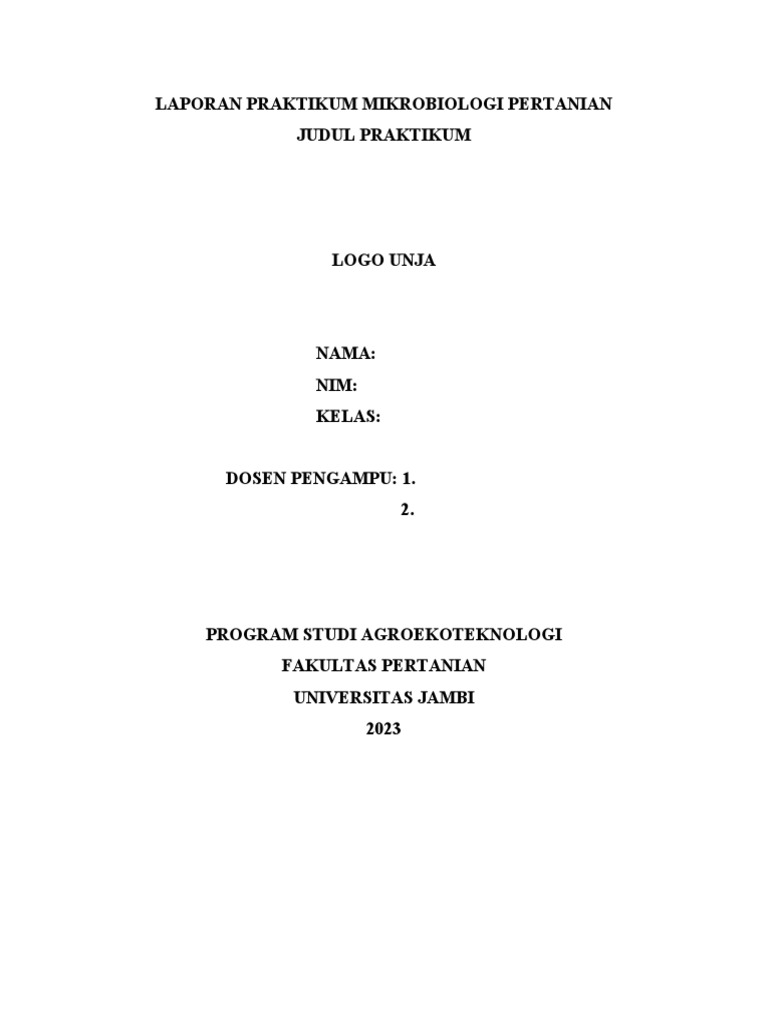 Laporan Praktikum Mikrobiologi Pertanian UNJA | PDF