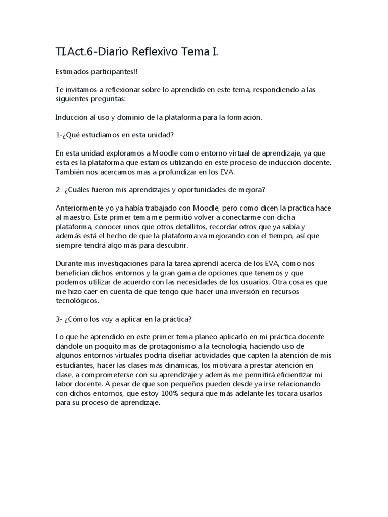 Diario Reflexivo Pdf