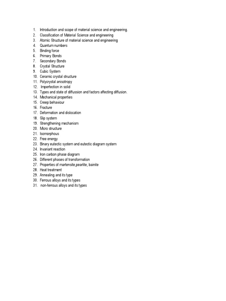 Introduction and Scope of Material Science and Engineering | PDF
